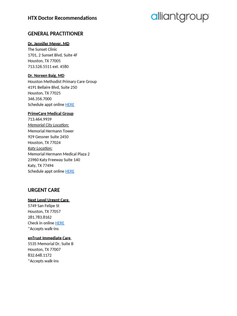 TTW - HTX Doctor Recomm | PDF