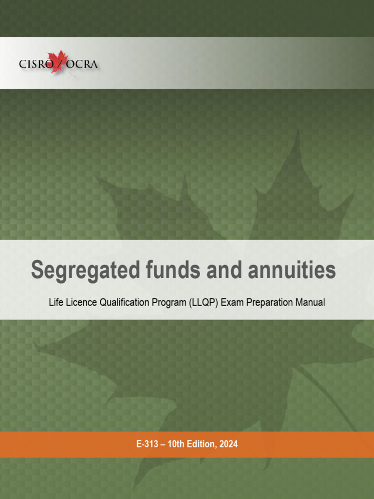 LLQP Exam Prep: Segregated Funds & Annuities | PDF | Investing ...