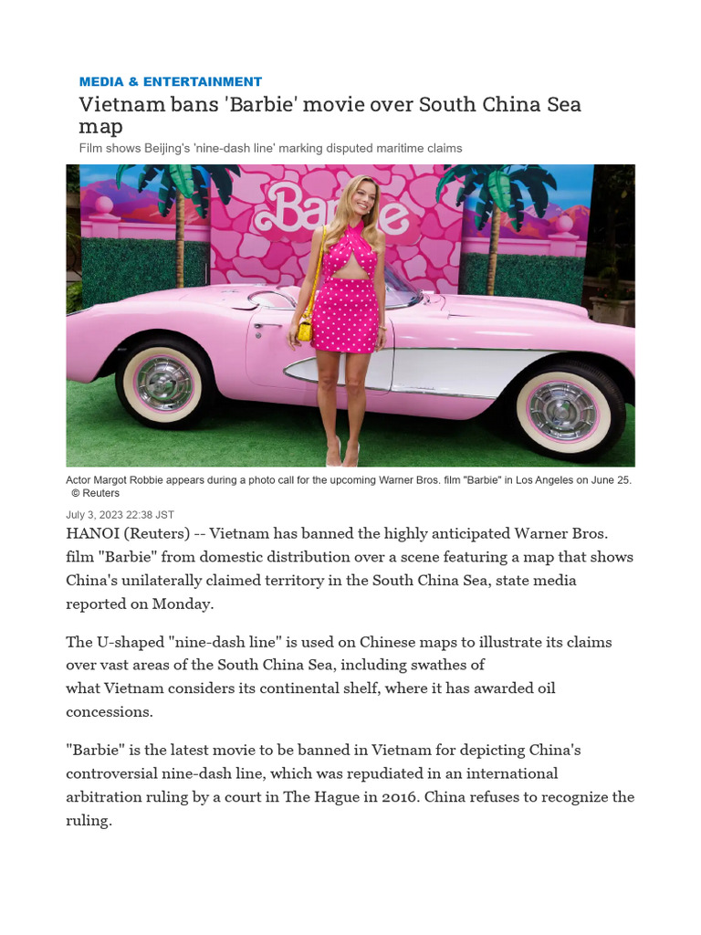 Vietnam Bans 'Barbie' Over Map Controversy | PDF