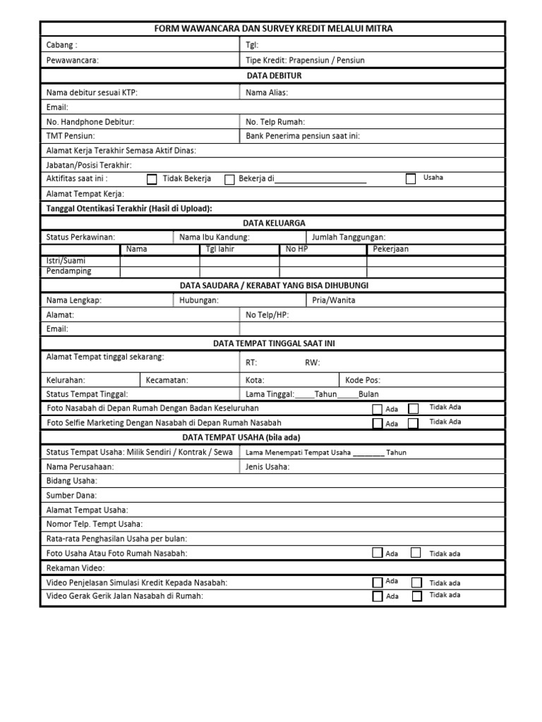 Formulir Interview | PDF