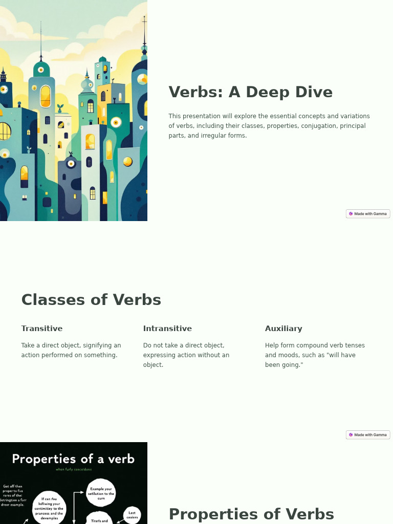 Comprehensive Guide to Verbs | PDF | Verb | Grammatical Conjugation