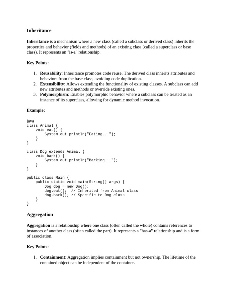 Aggregation Vs Inhritance | PDF | Inheritance (Object Oriented Programming) | Class (Computer ...