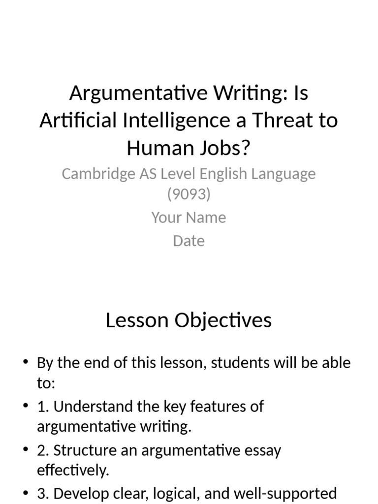 Argumentative Writing AI Threat | PDF | Artificial Intelligence ...
