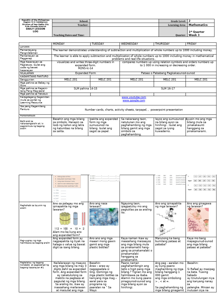 1st QUarter- MATH- Week 3 | PDF
