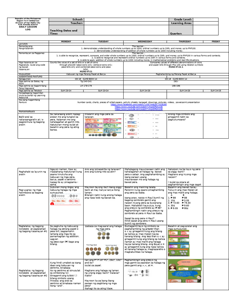 1st QUarter - Math - Week 5 - 5 Days | PDF