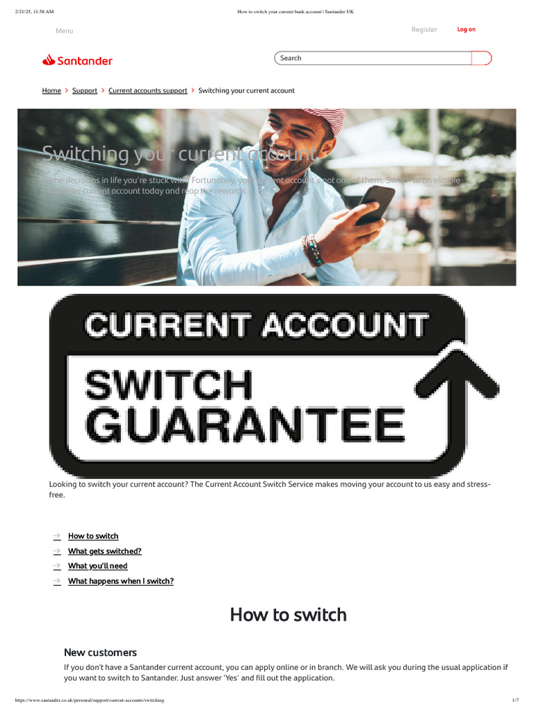 How To Switch Your Current Bank Account - Santander UK | PDF ...