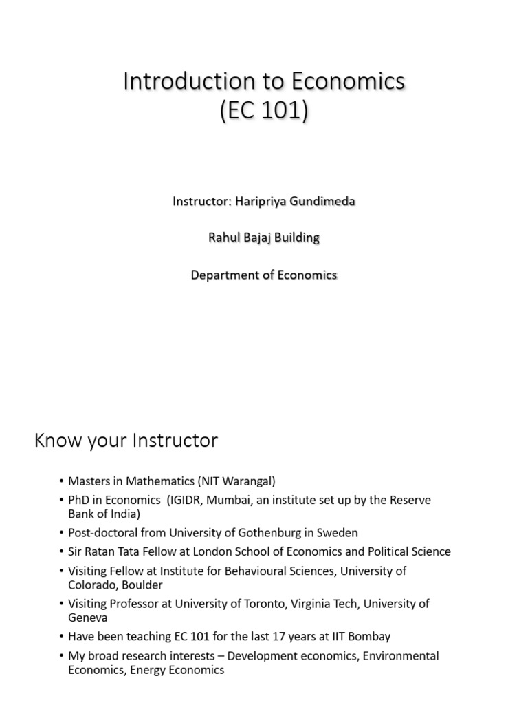 Lecture 1. Introduction To Economics (Compatibility Mode) | PDF | Inflation | Market (Economics)