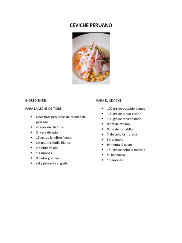 CEVICHE PERUANO | PDF