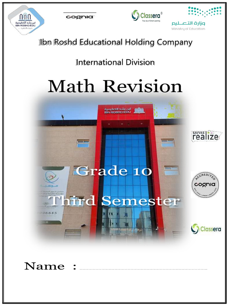 G10 Math S3 Final Revision Sheets AK | PDF | Vertex (Geometry) | Circle