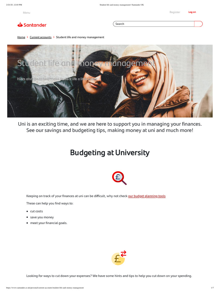 Student Life and Money Management - Santander UK | PDF | Overdraft