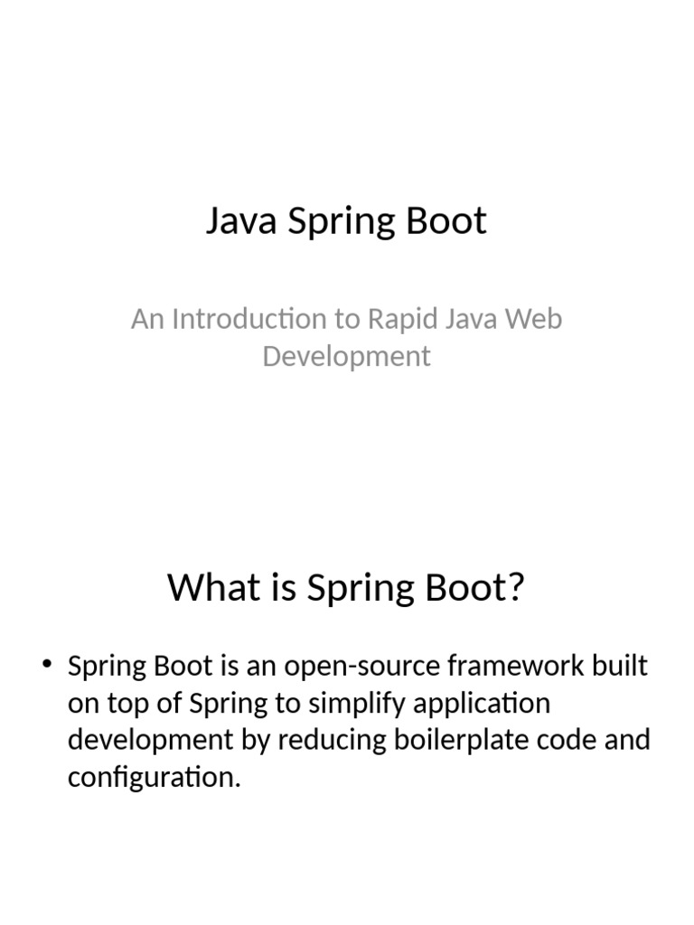 Spring Boot Presentation | PDF