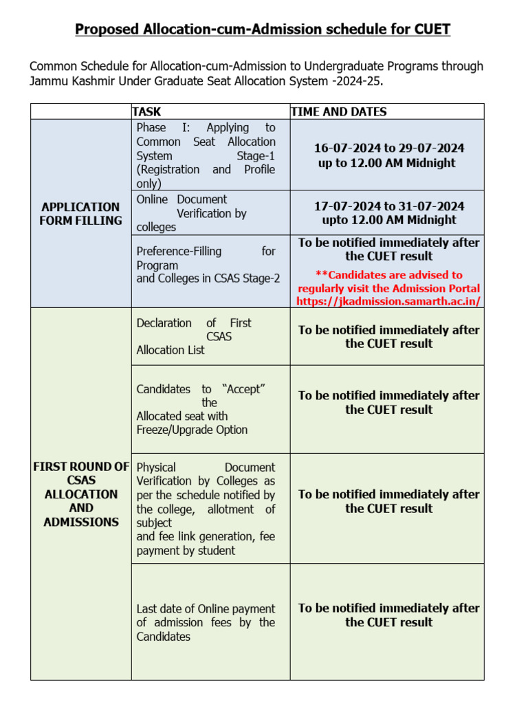 Revised CUET Schedule V4.0 Extension | PDF | Higher Education ...