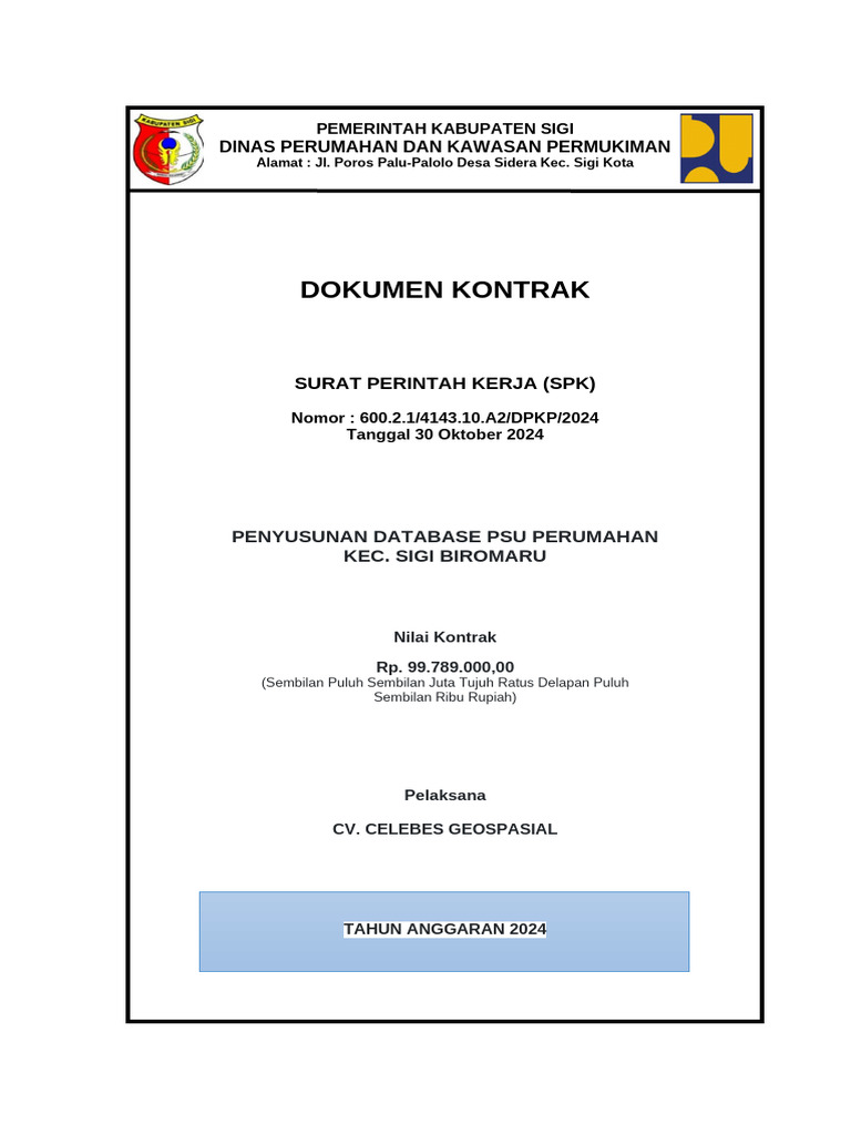 cover dokumen kontrak | PDF