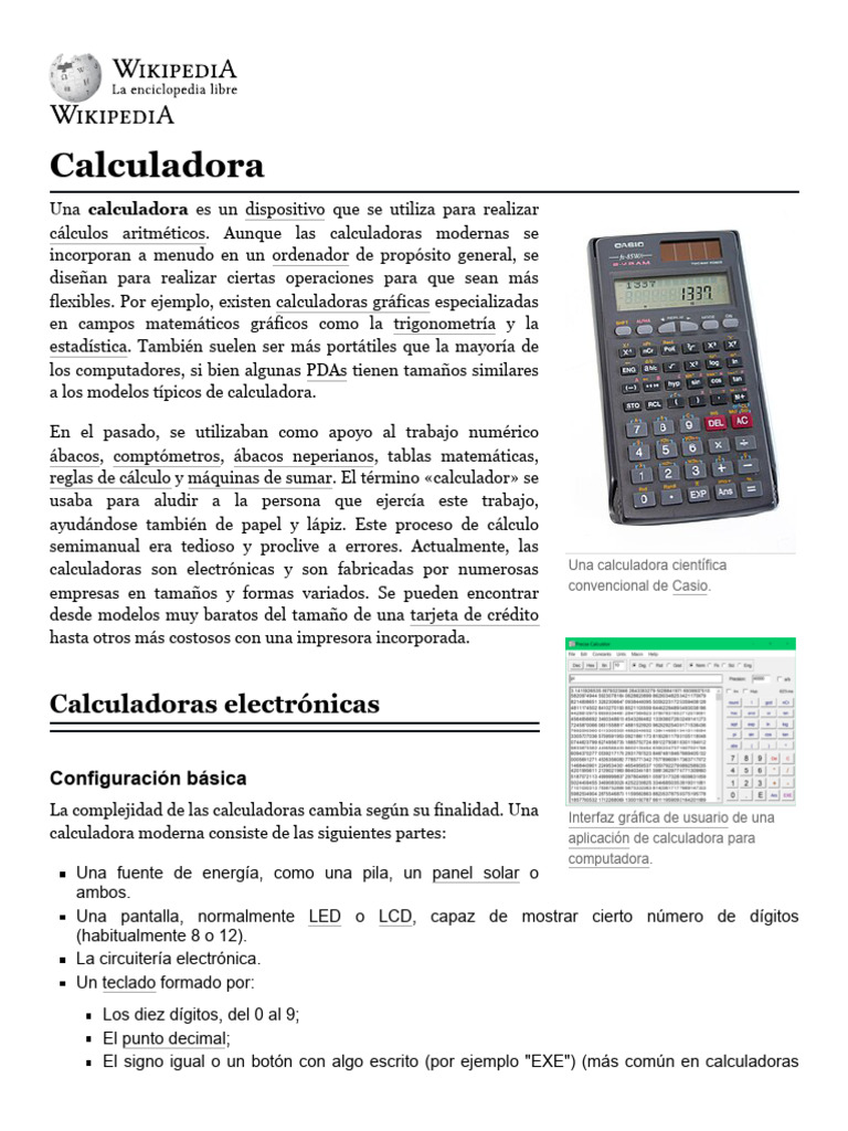 Calculadora | PDF | Calculadora | Informática