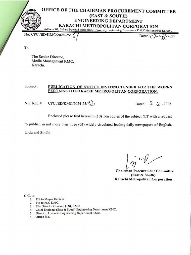 NIT & Publish Letter | PDF