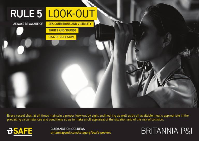BSafe Poster Collision Regulations Rule 5 Look Out | PDF