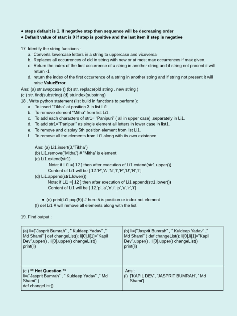 Python String and List Functions Guide | PDF | String (Computer Science) | Letter Case