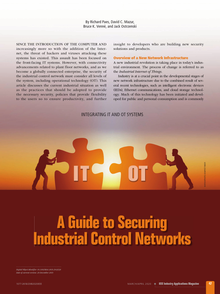 A Guide To Securing Industrial Control Networks Integrating IT and OT ...