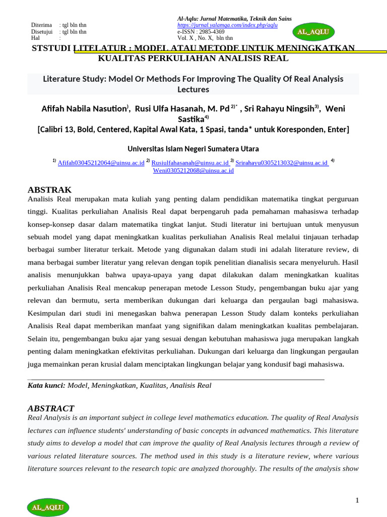 Artikel Analisis Real Lanjut Finish | PDF