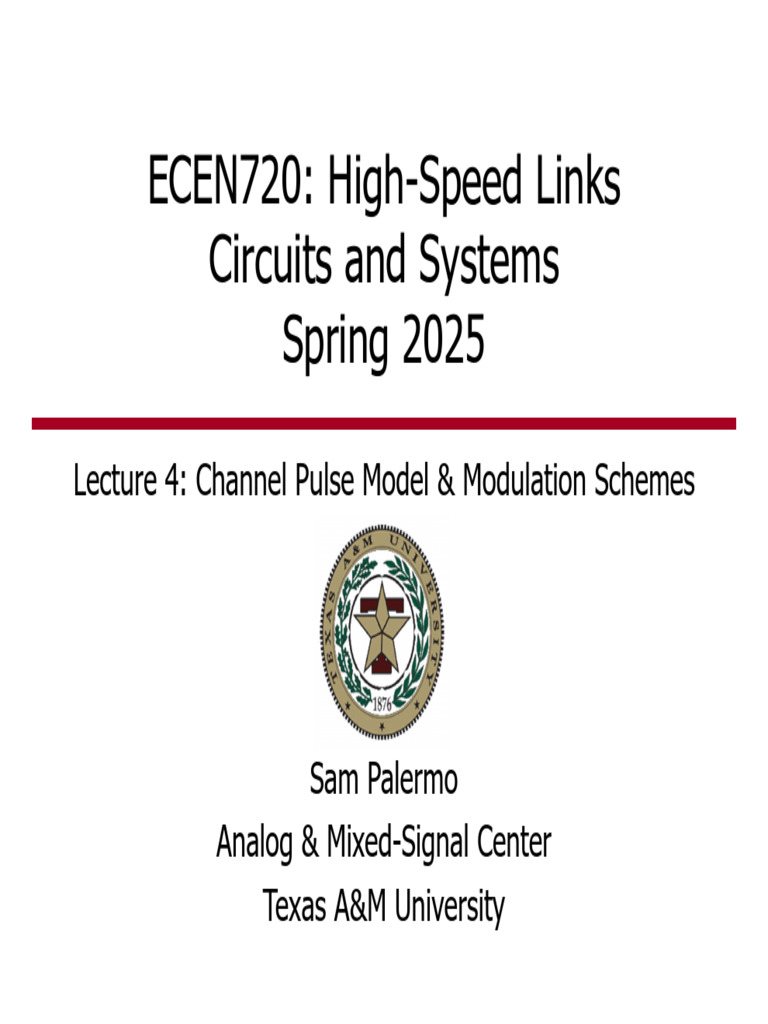High-Speed Link Modulation Lecture | PDF | Bandwidth (Signal Processing ...