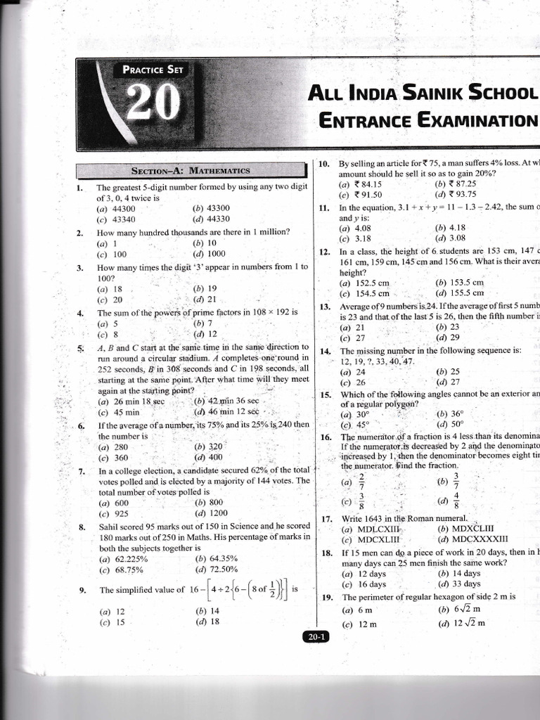 Sainik School - 20250214 - 0001 | PDF