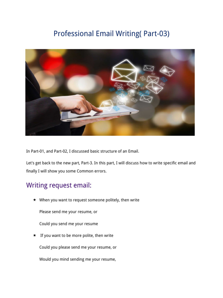 Writing Professional Email (Part-03) | PDF