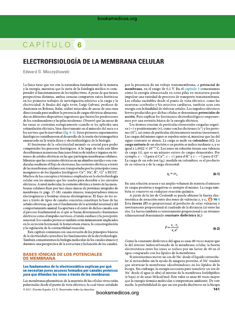 Electrofisiología de La Membrana Celular | PDF