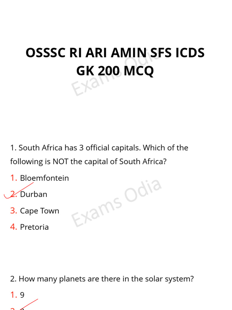 200 GK MCQ - 02 | PDF