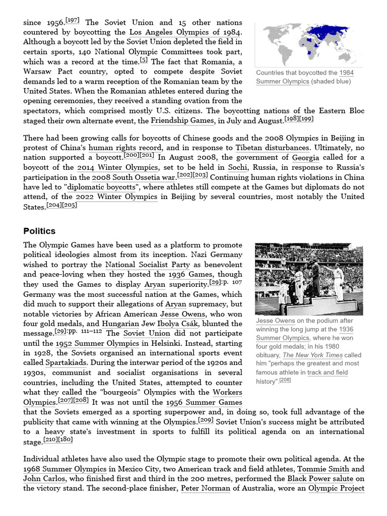 Olympic Games and Political Boycotts | PDF | Olympic Games | Boycott