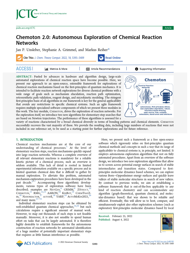 Chemoton 2 0 Autonomous Exploration of Chemical Reaction Networks | PDF ...