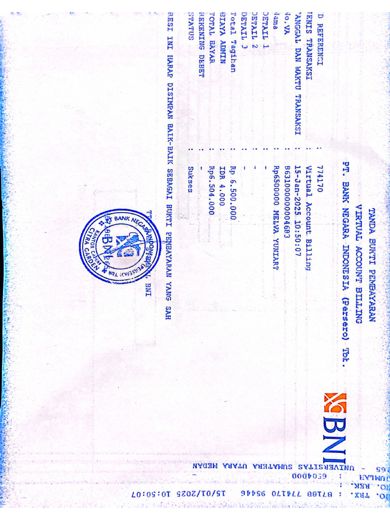 Bukti Pembayaran UKT Sem 8 | PDF