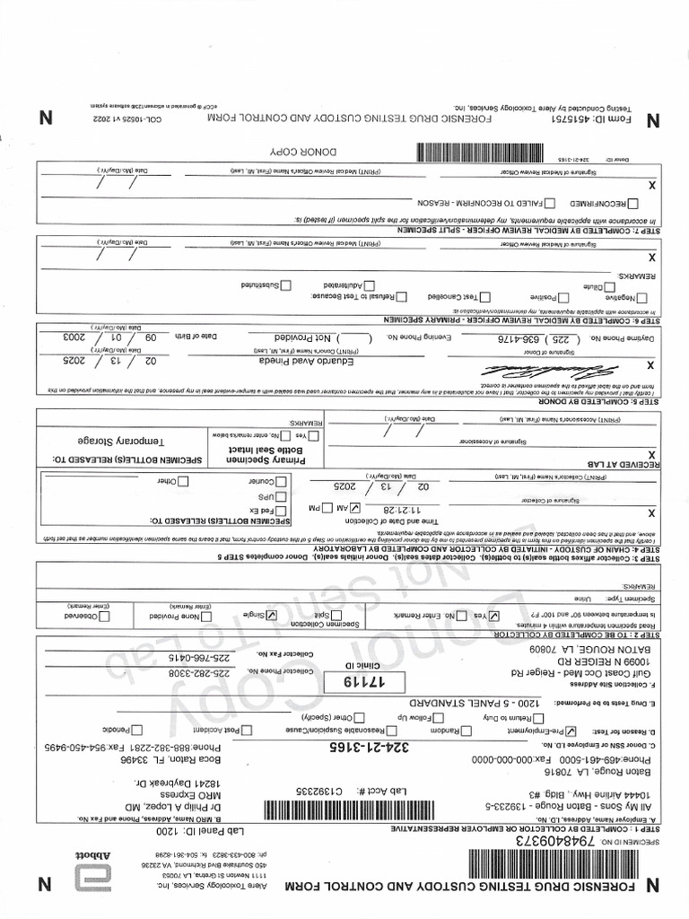 Forensic Drug Testing EDUARDO PINEDA Receipt_2!17!25 | PDF