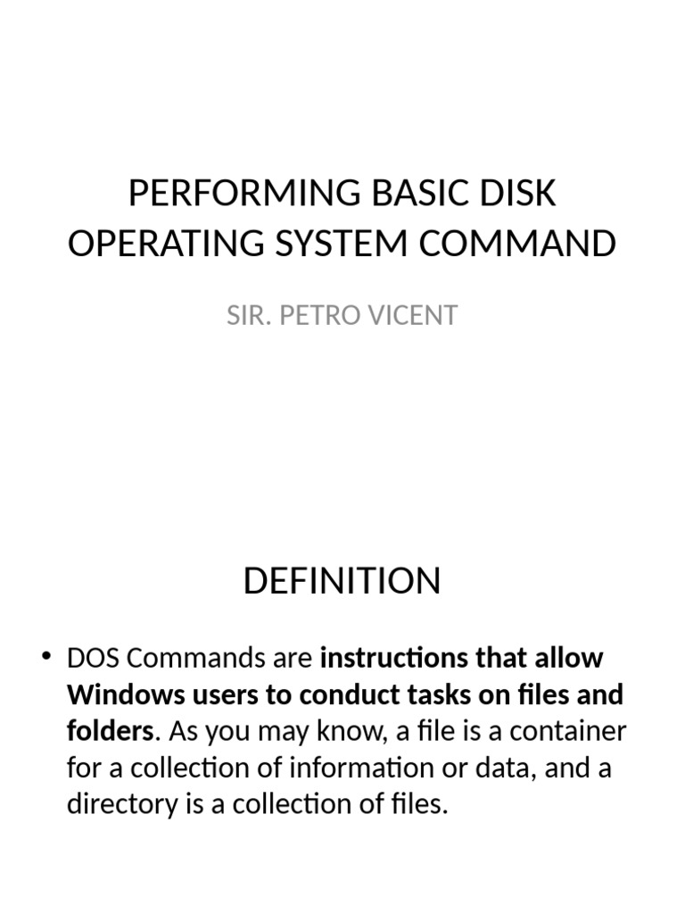 Performing Basic Disk Operating System Command | PDF