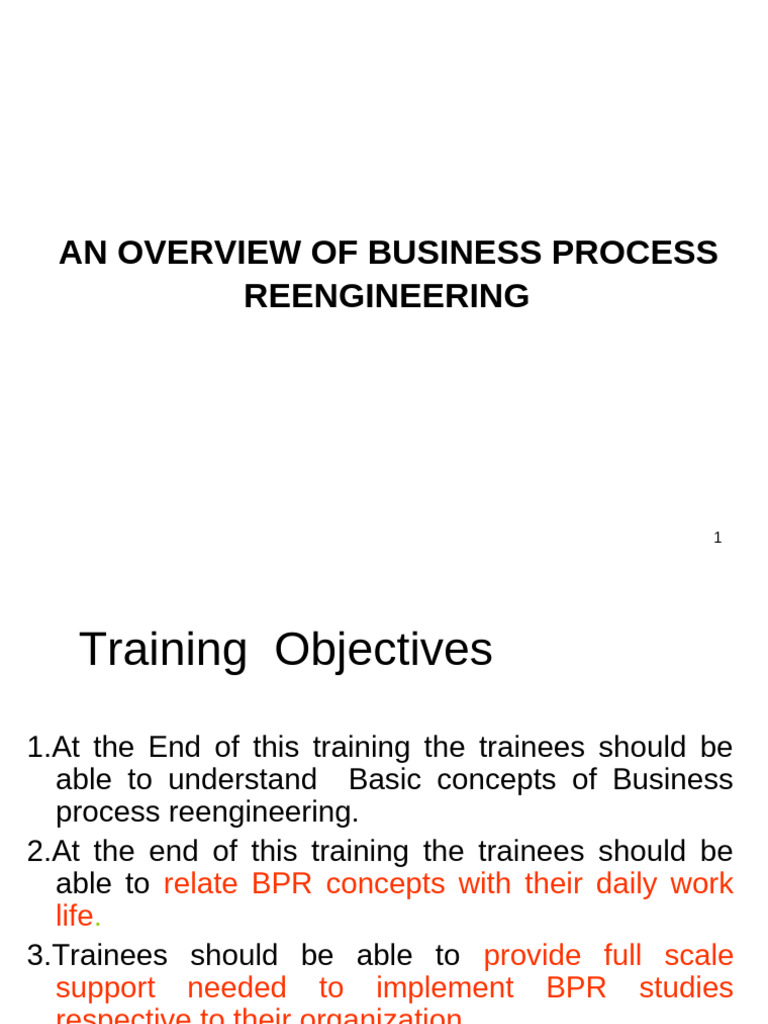 BPR Training Manual-Final | PDF | Business | Business Economics