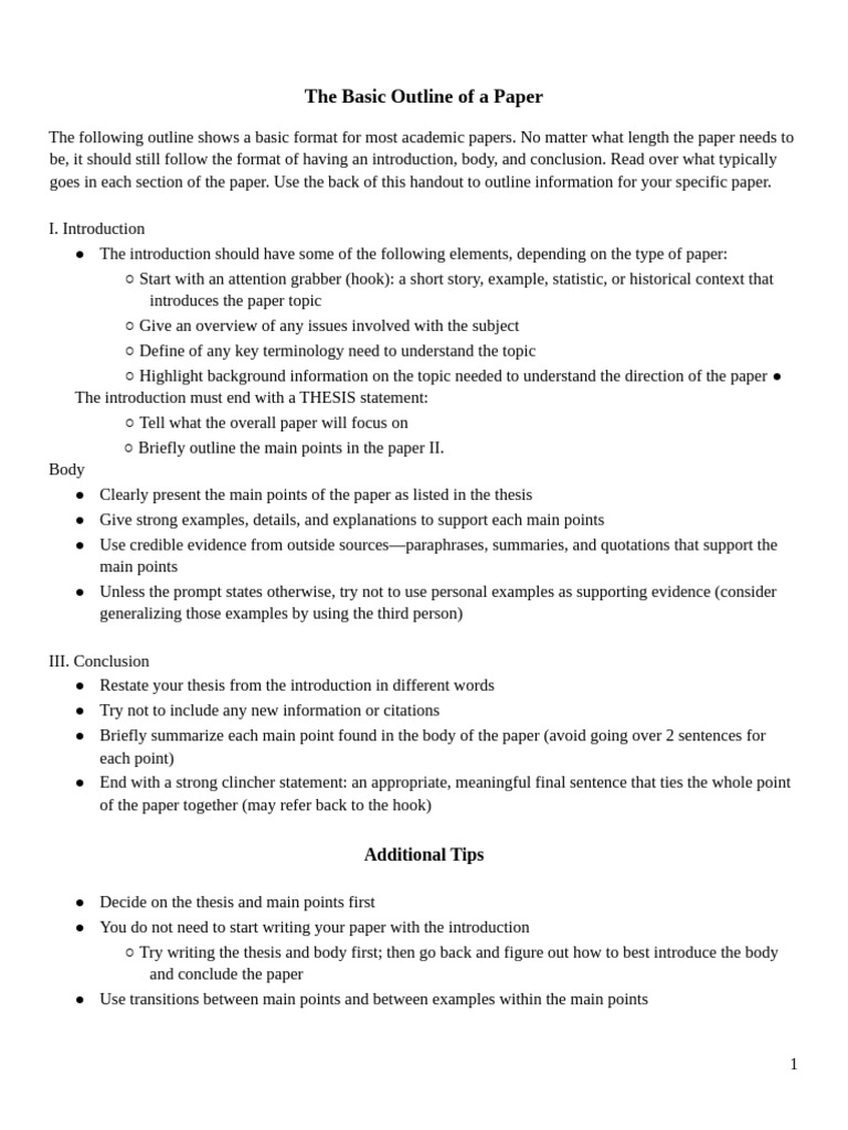 MLA Essay Outline Template | PDF | Citation | Educational Technology