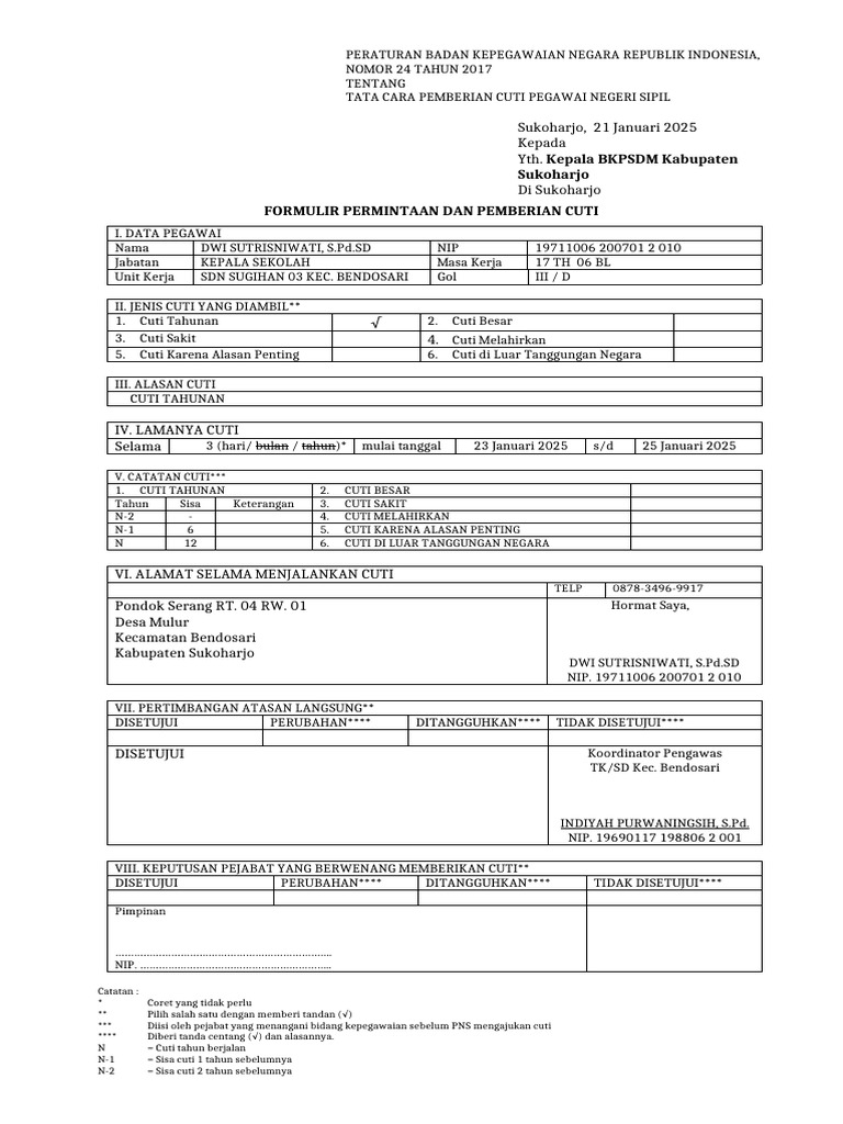 Form_Cuti_ASN | PDF