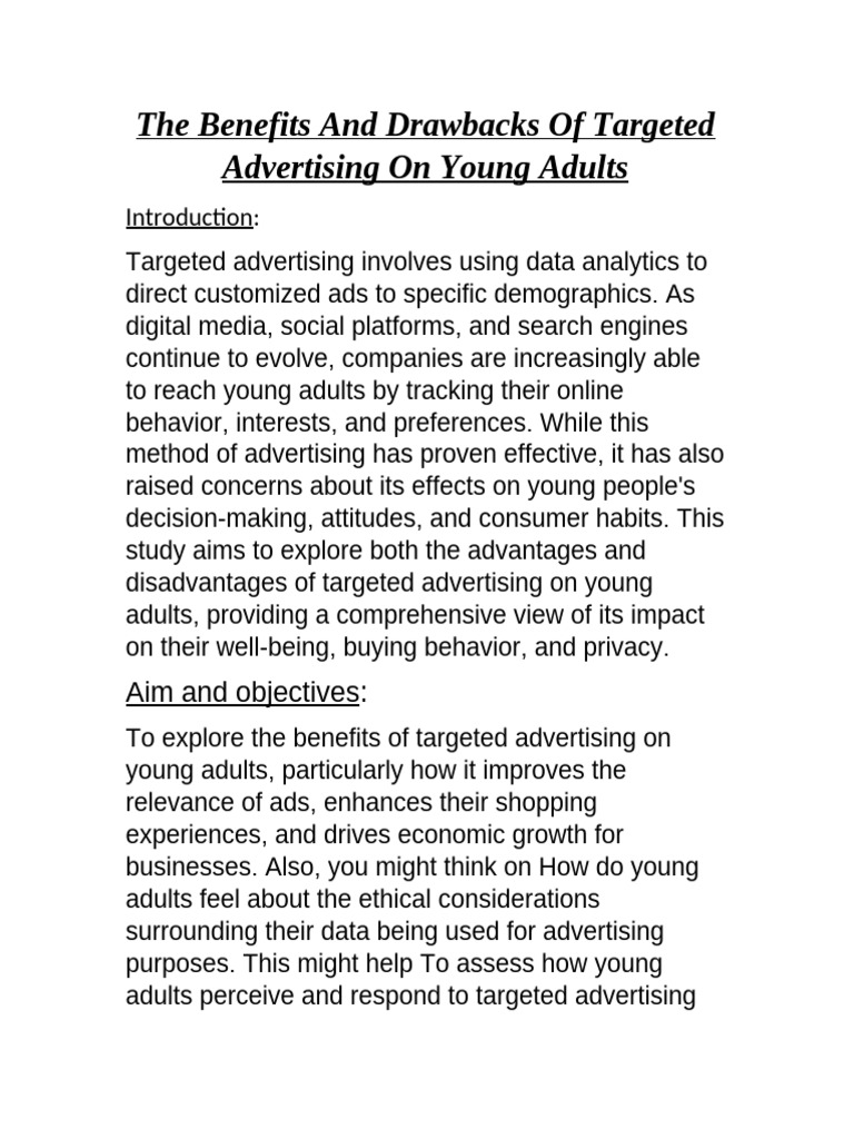 Targeted Advertising's Impact on Young Adults | PDF | Advertising ...