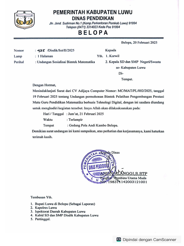 Undangan Bimtek | PDF