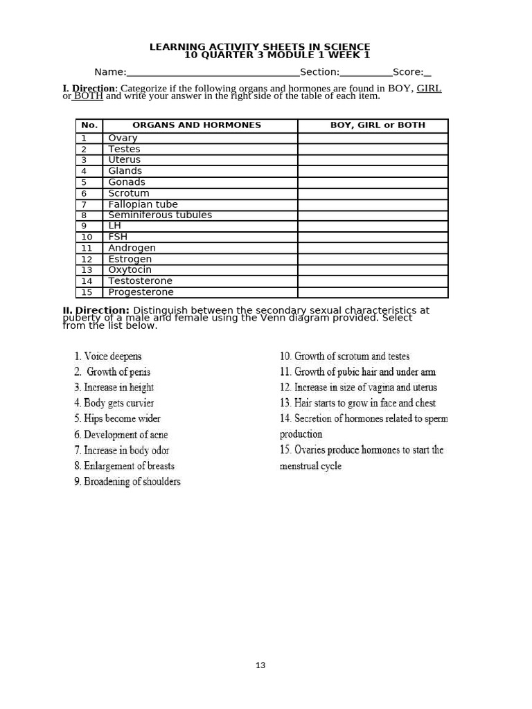 Learning Activity Sheets in Science 10 Quarter 3 Module 1 Week 1 | PDF