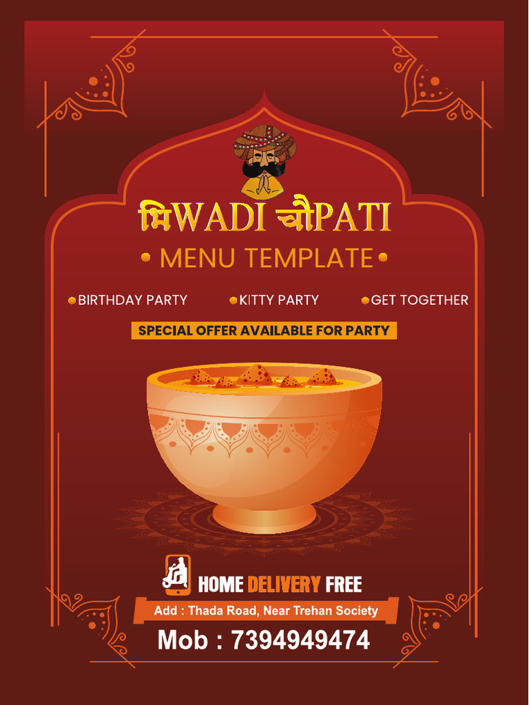 Bhiwadi Chopati Menu Card | PDF