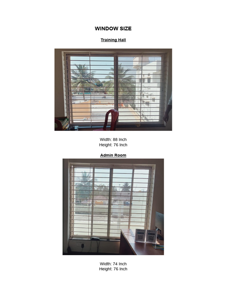 Window Sizes for Various Rooms | PDF