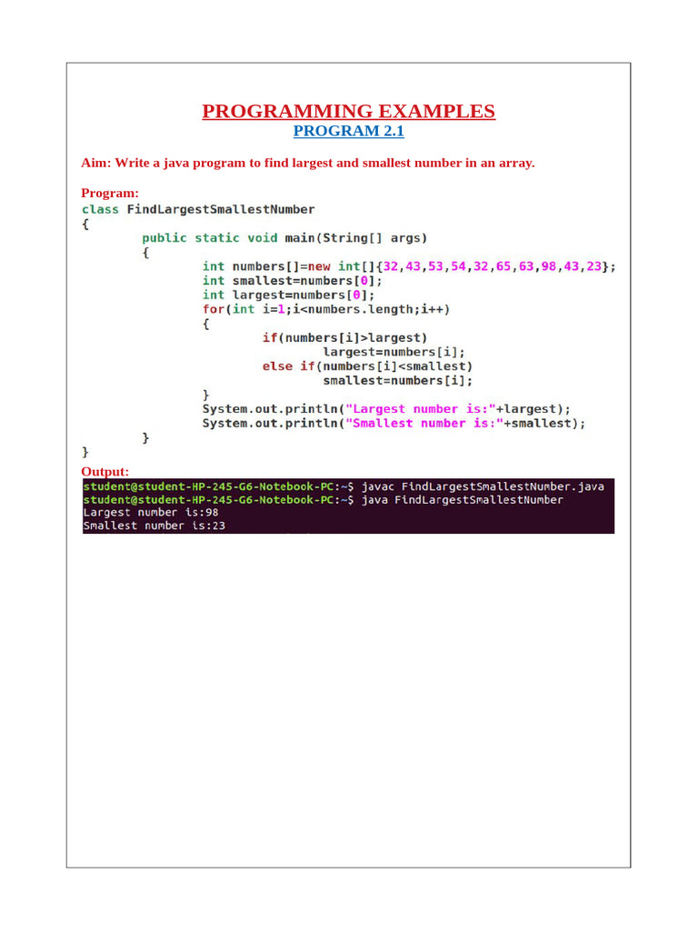 Oop With Java Lab Programs 2.1 To 2.8 | PDF