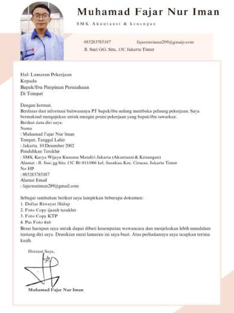 PDF CV & Surat Lamaran Pekerjaan | PDF