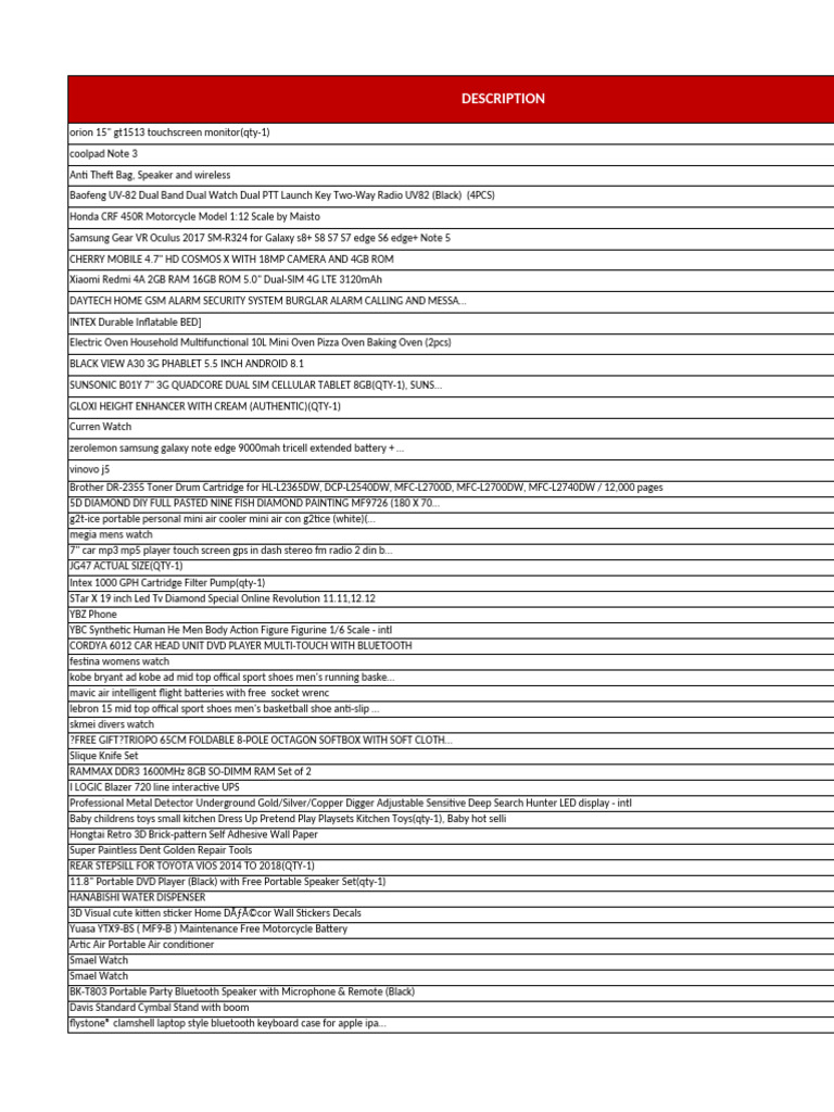 List of Items for SALE | PDF | Shoe | Sneakers