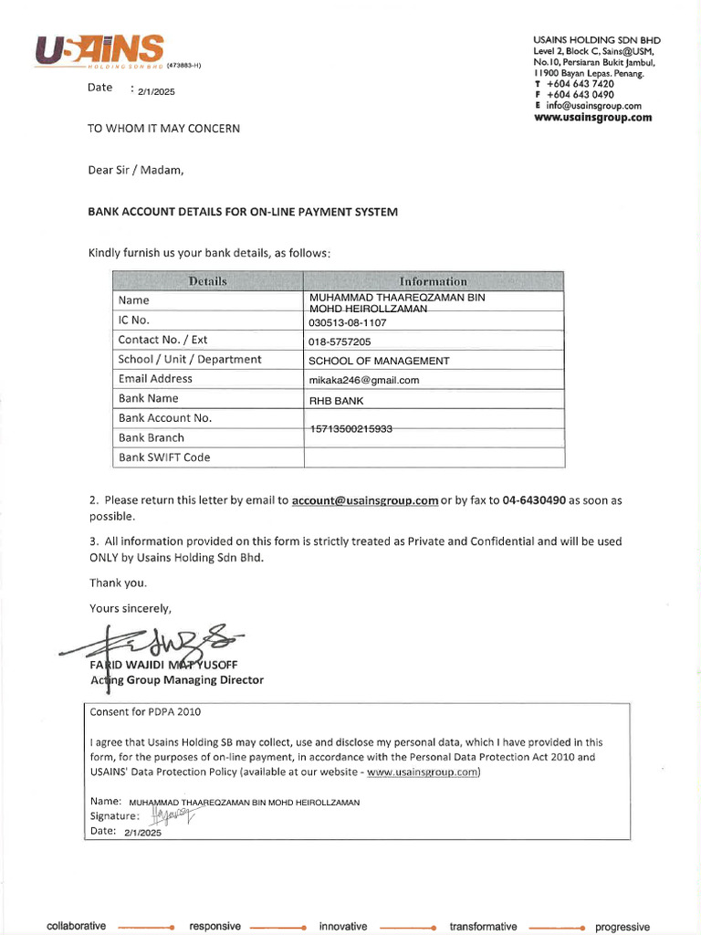 4. Online Payment Detail Form (Honorarium) | PDF