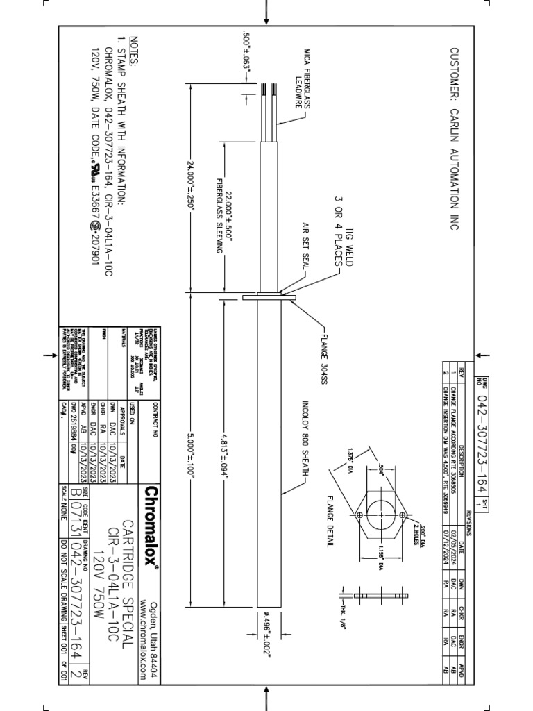 Chromalox Drawing | PDF