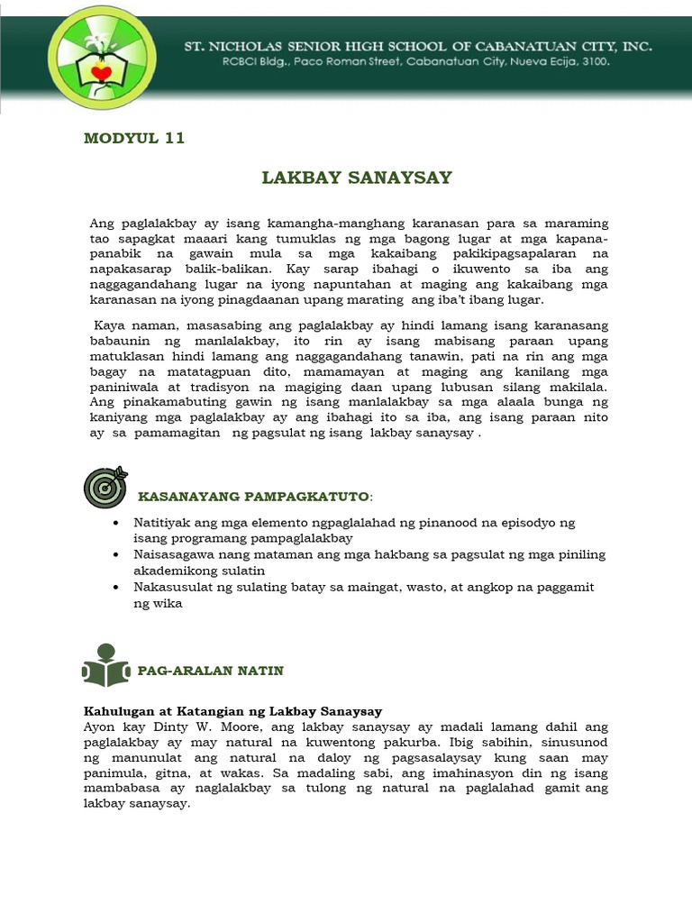 Modyul 11_filipino Sa Piling Larang | PDF