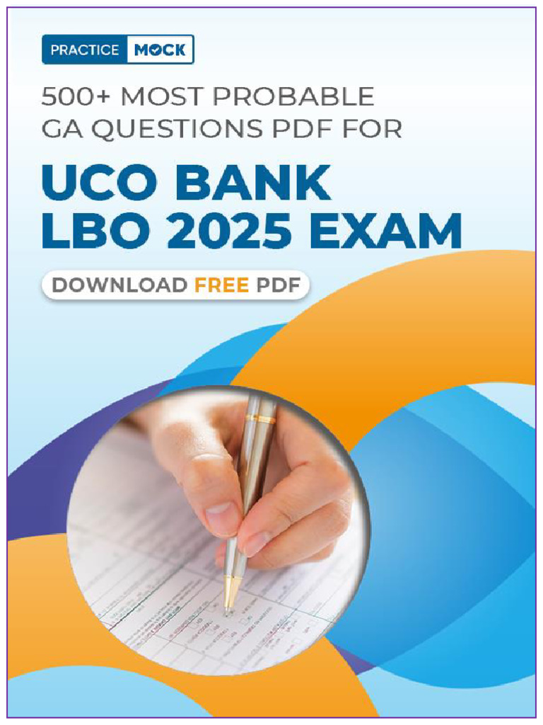 500 Ga Important Quetsions For Uco Bank Lbo 2025 Exam | PDF