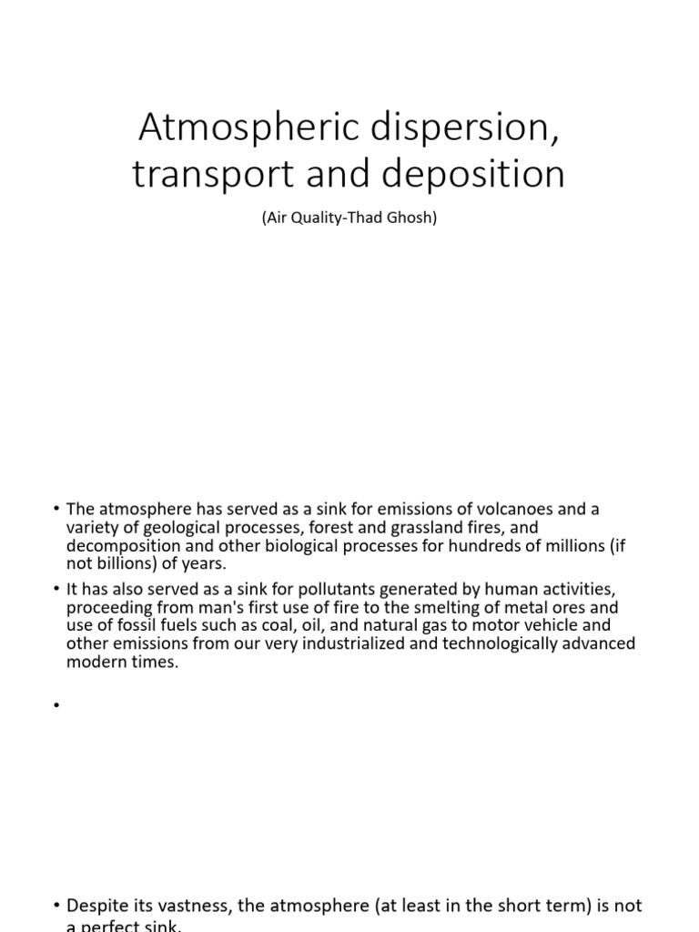 Atmospheric dispersion, transport and deposition | PDF | Wound | Atmosphere Of Earth