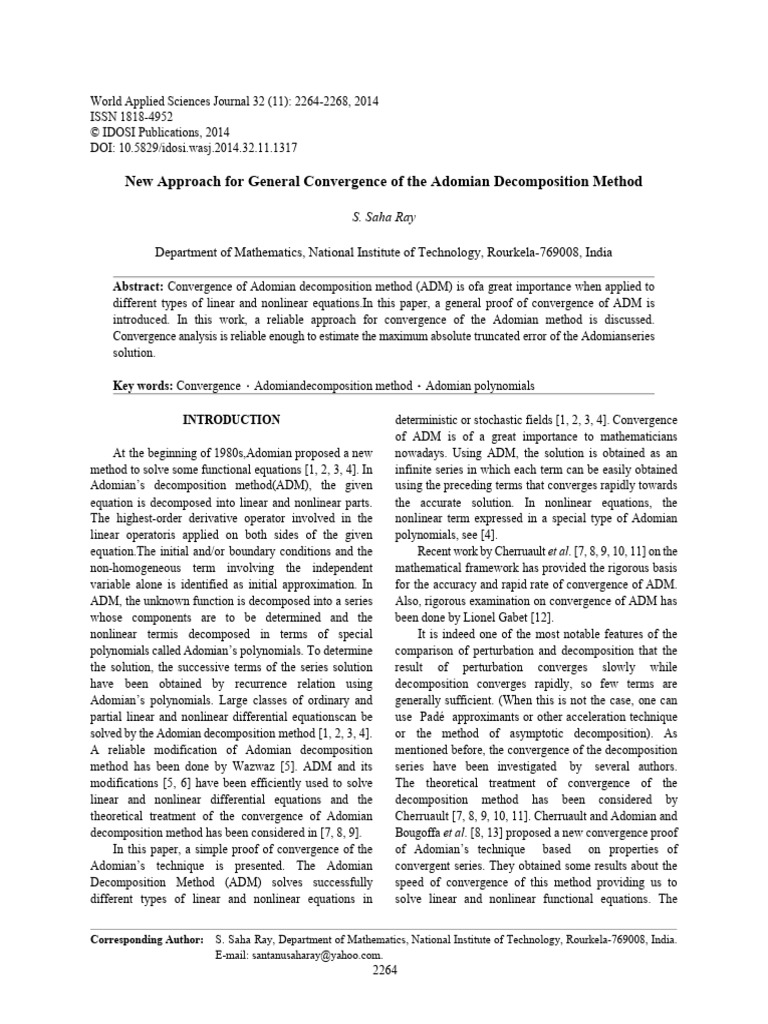 Adomian Onergene | PDF | Nonlinear System | Equations